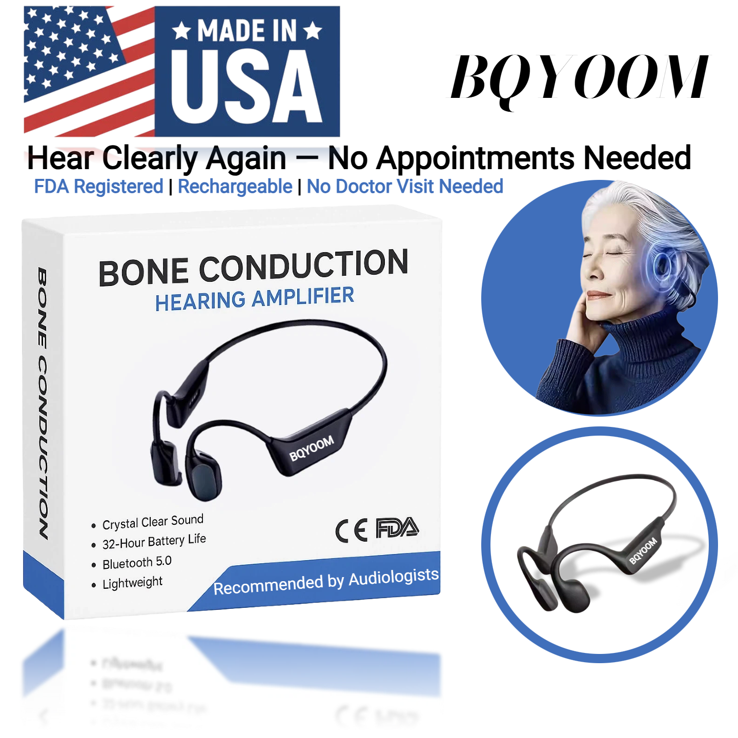 Bqyoom X1 Hear the Joy Again — Smart Bone Conduction Hearing Headphones ...
